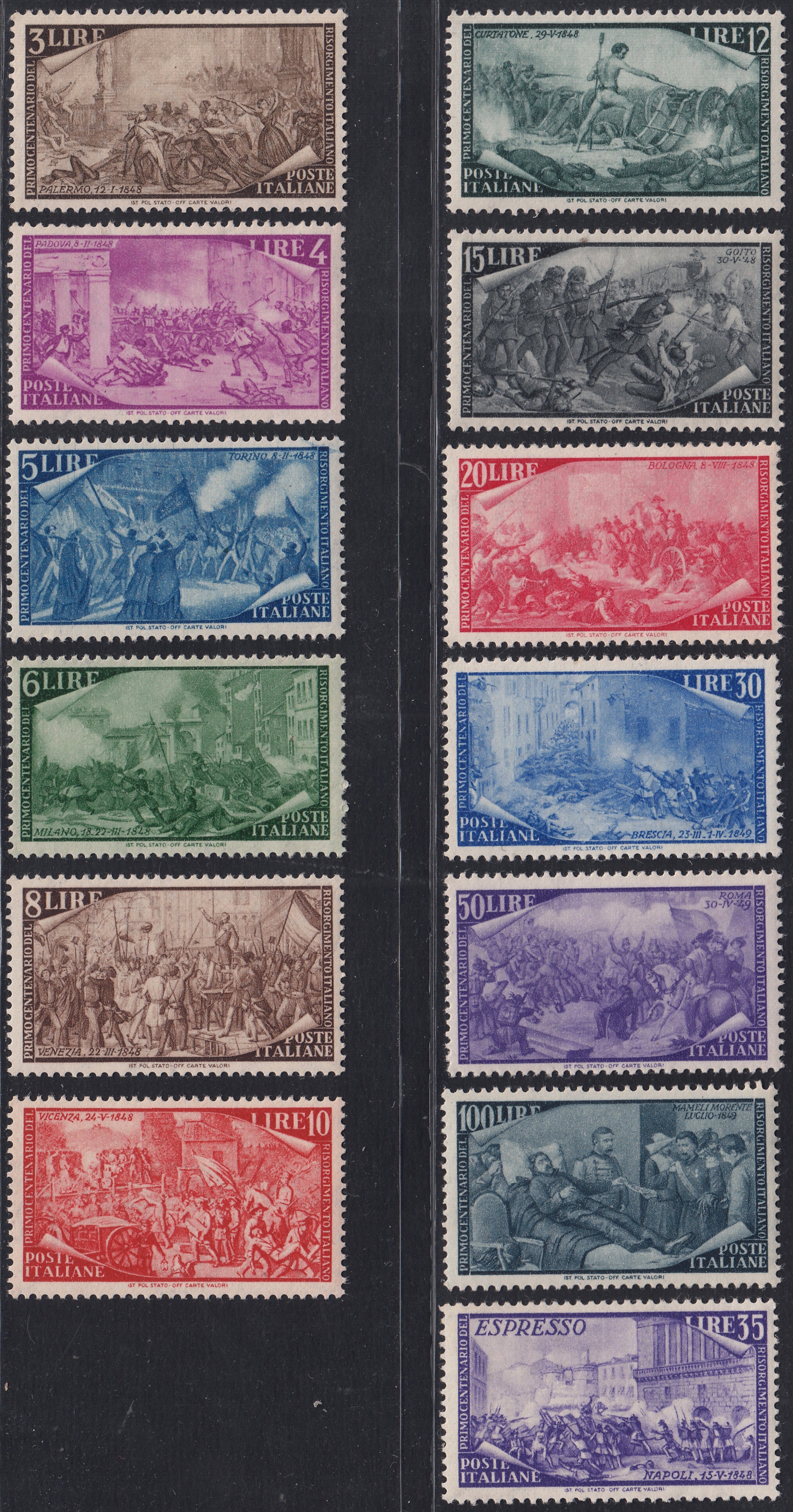 REP34 - 1948 - Winged wheel filigree, Santa Caterina complete set of P ...